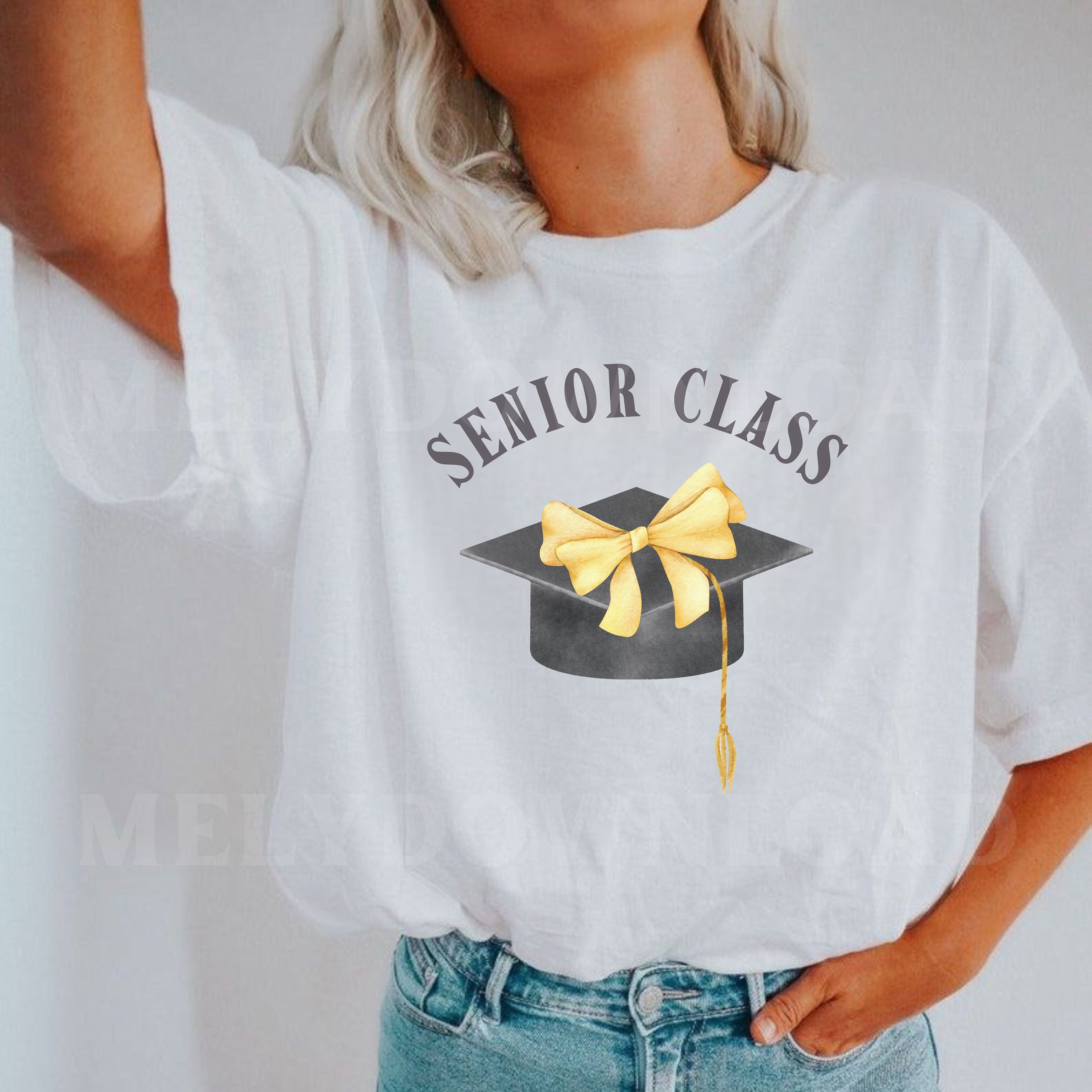 Senior Class PNG Coquette Graduation Hat Design for Shirts Class of ...