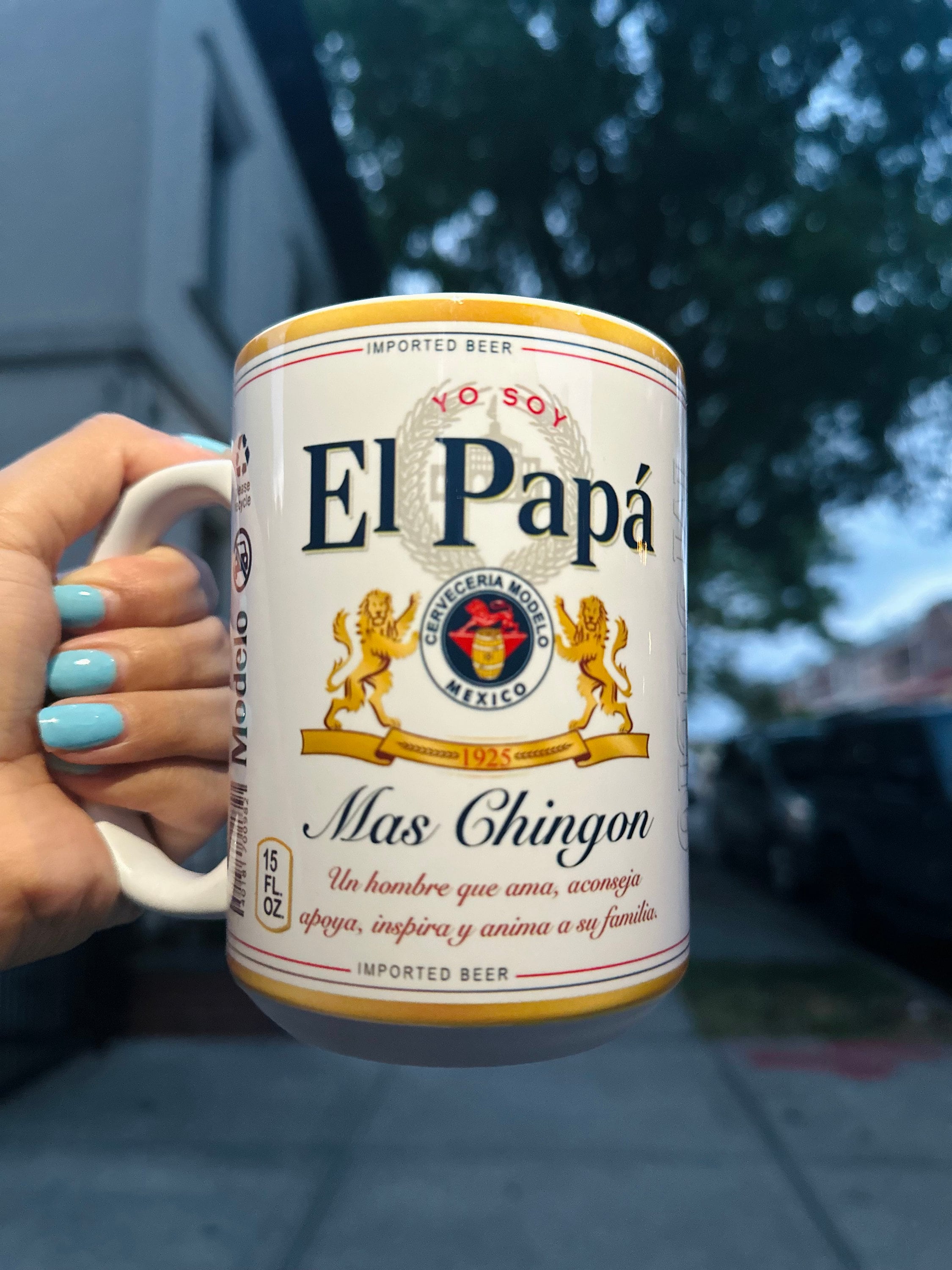Modelo Mug, 15oz Coffee Mug, El Papá Más Chingon, Día Del Padre, Father ...