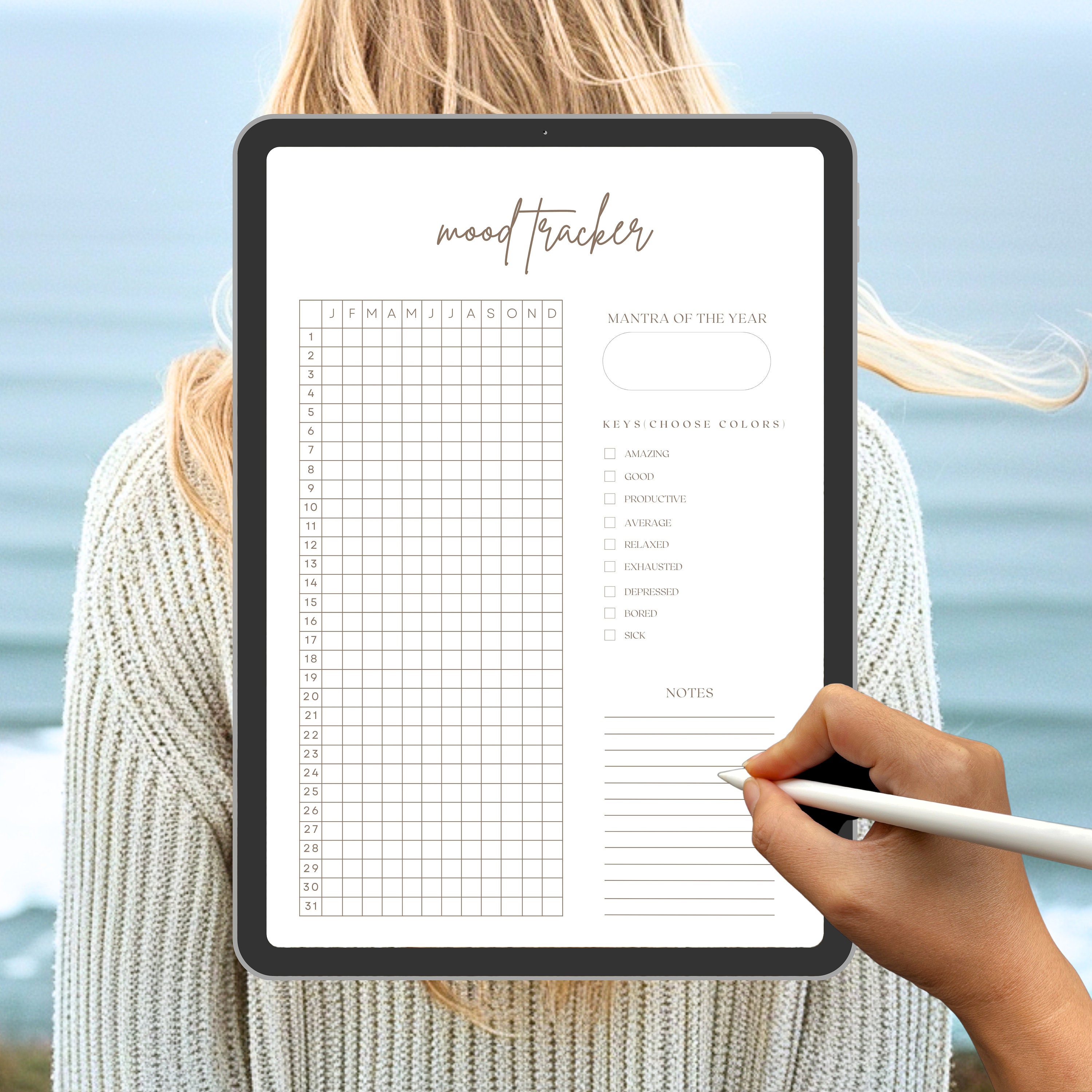 Mood Tracker Wheel of Emotions Mindfulness Tracker Mood Journal Diary ...