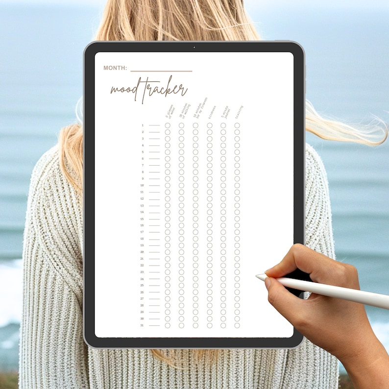 Mood Tracker Wheel of Emotions Mindfulness Tracker Mood Journal Diary ...