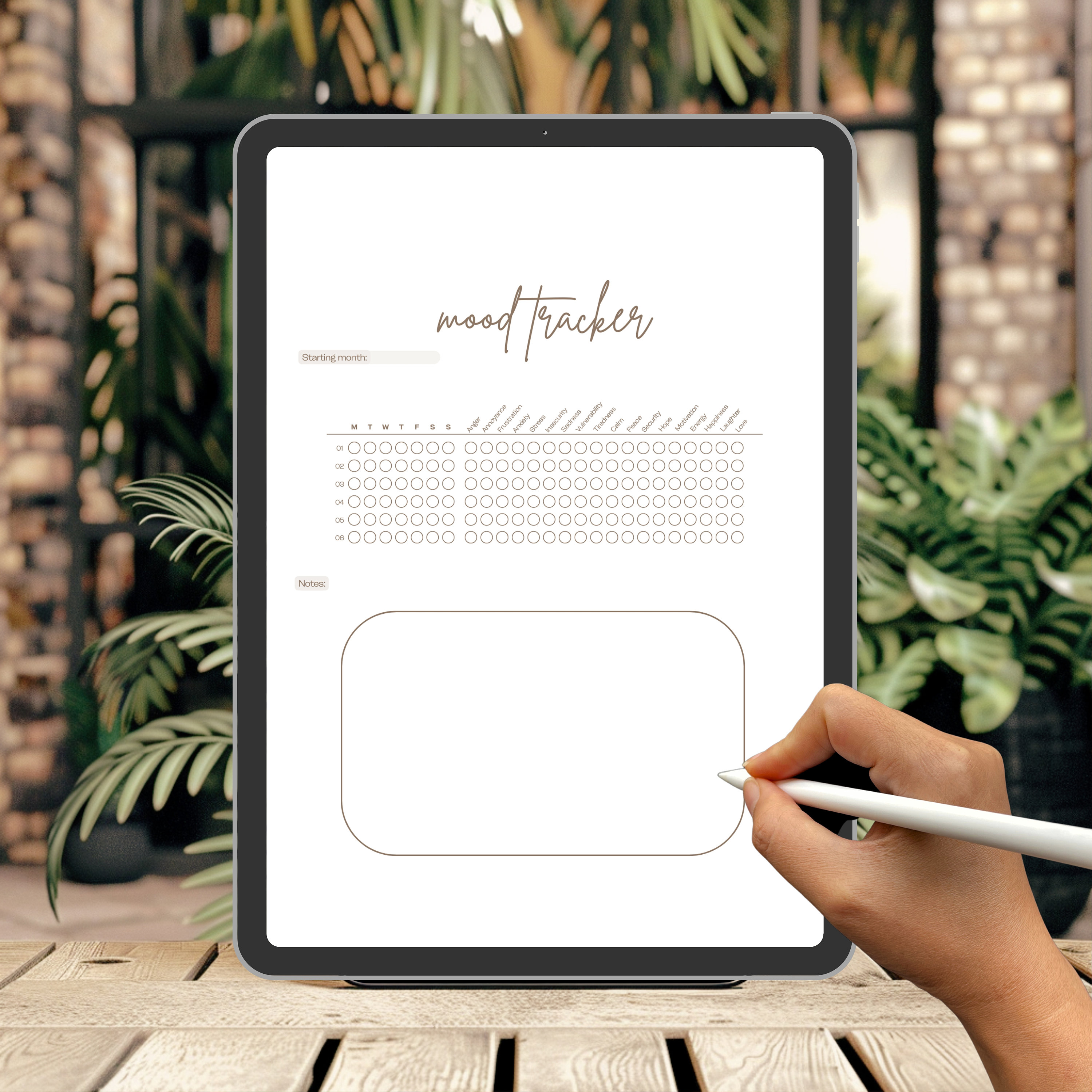 Mood Tracker Wheel of Emotions Mindfulness Tracker Daily Monthly Diary ...