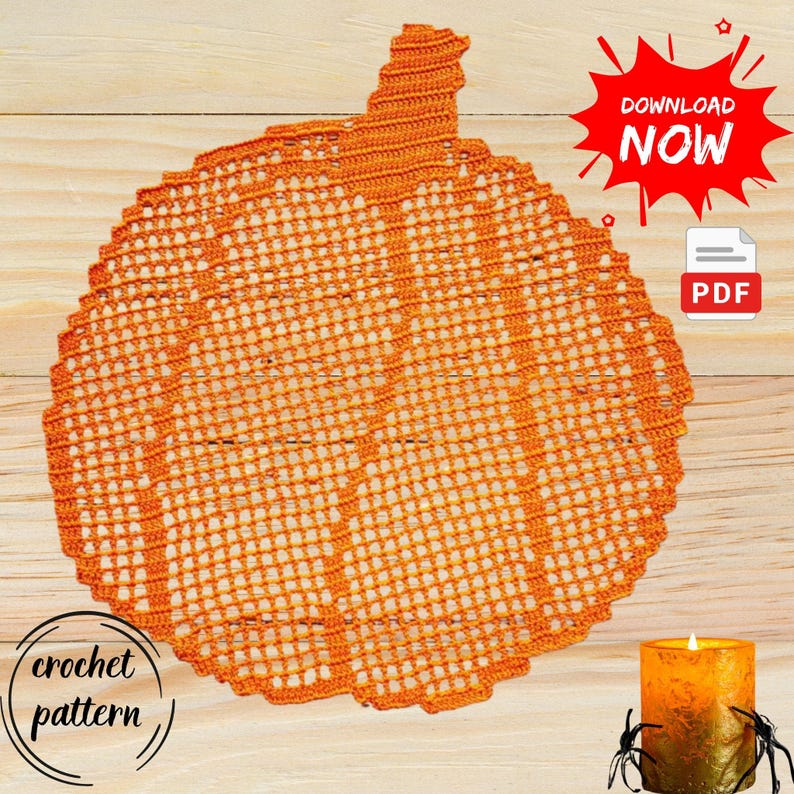 Halloween Pumpkin Crochet Doily Pattern PDF - Etsy
