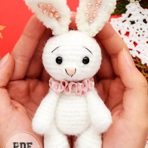Plush Snow Bunny Rabbit Crochet Amigurumi Pattern Toy , Crochet Rabbit ...