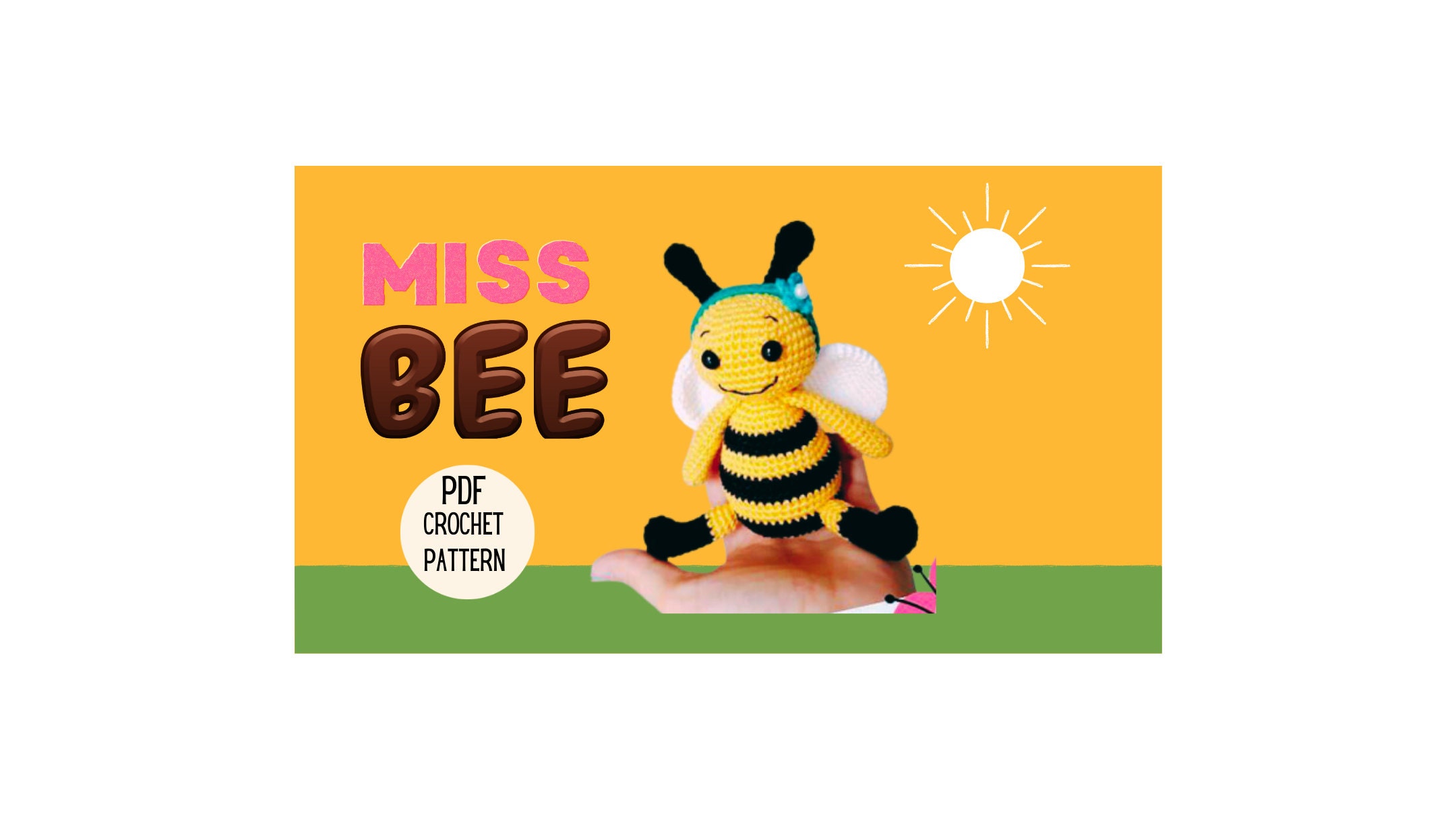 Miss Crochet Bee Pattern - Cute Amigurumi Bee - Small Amigurumi Crochet ...