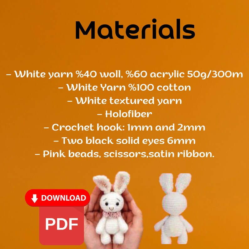 Plush Snow Bunny Rabbit Crochet Amigurumi Pattern Toy , Crochet Rabbit ...