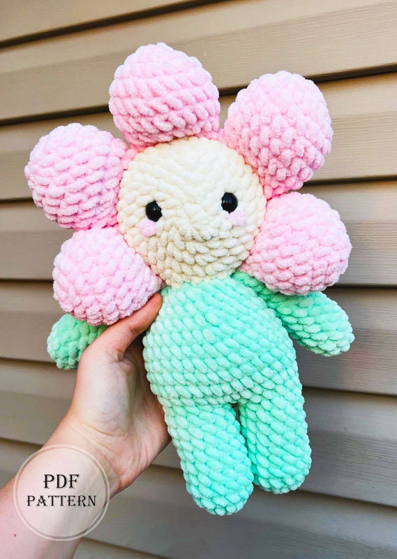 Daisy Crochet Toy Amigurumi Pattern Digital Download Pdf , Flower Plush ...