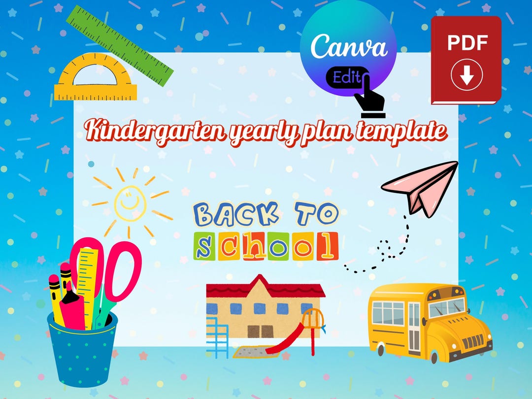 Kindergarten Yearly Lesson Plan Template | Editable Canva Preschool ...