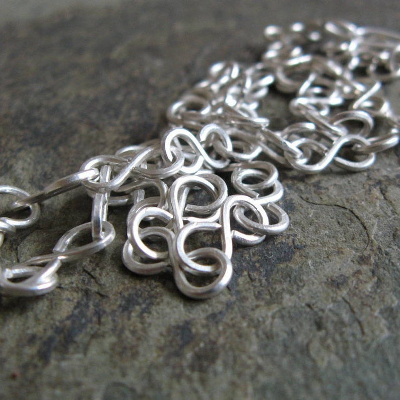 Hand Forged Solid Chain Necklace Solid Silver Chain Solid | Etsy