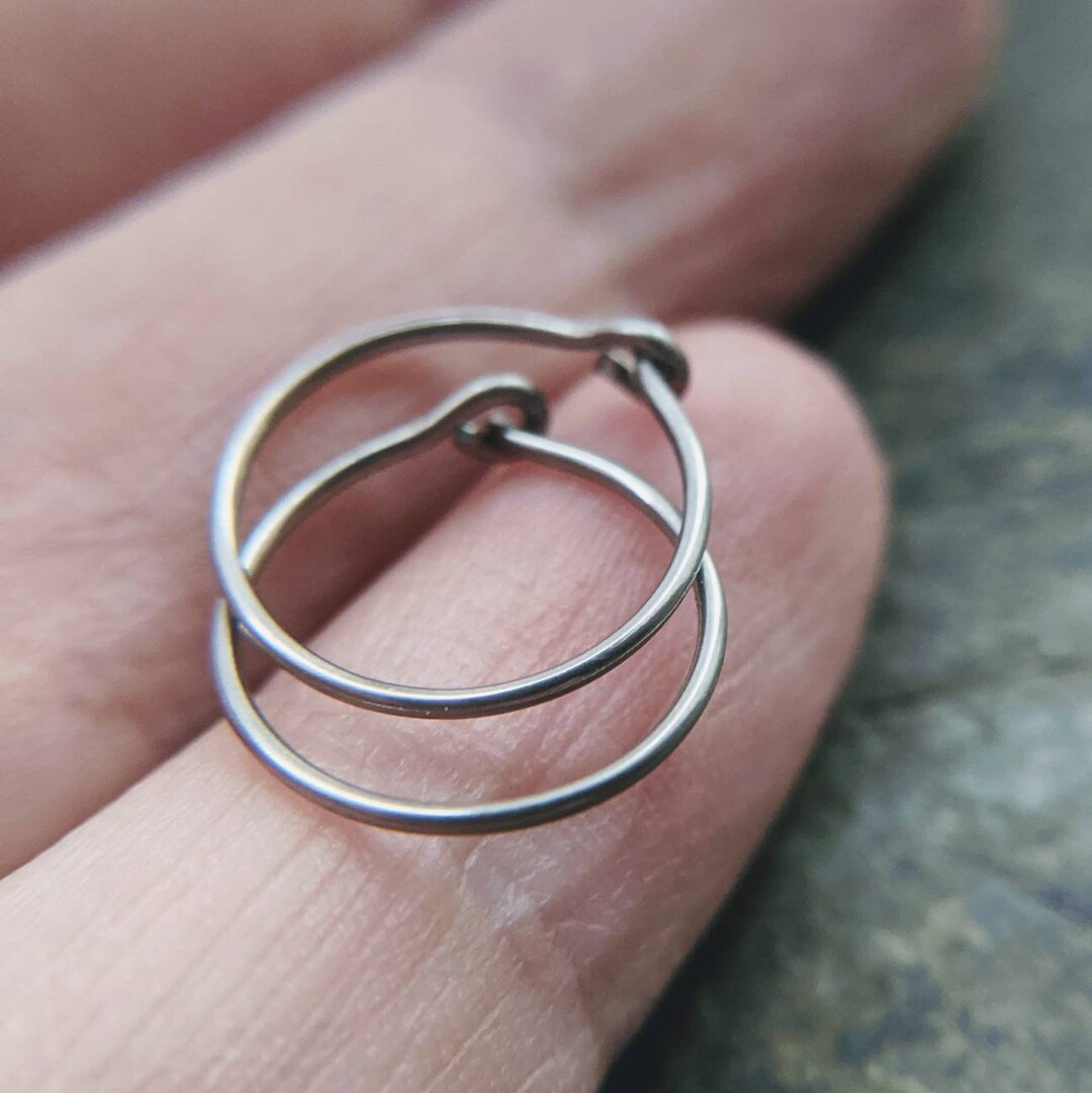 Niobium Hoop Earrings for Sensitive Piercings, 20g Pure Niobium Hoops ...
