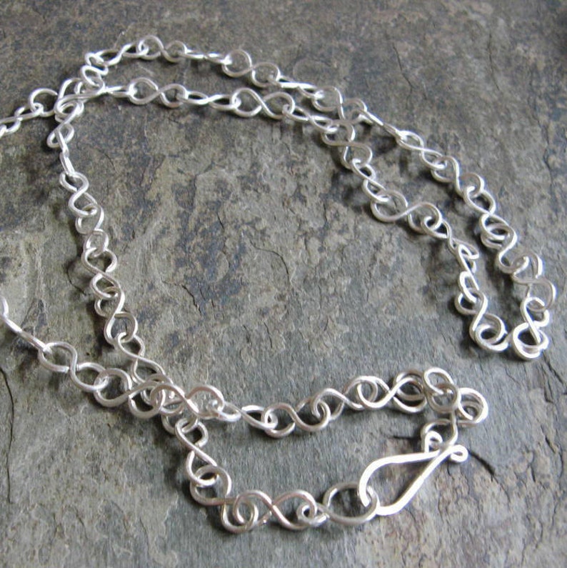Hand Forged Solid Chain Necklace Solid Silver Chain Solid - Etsy