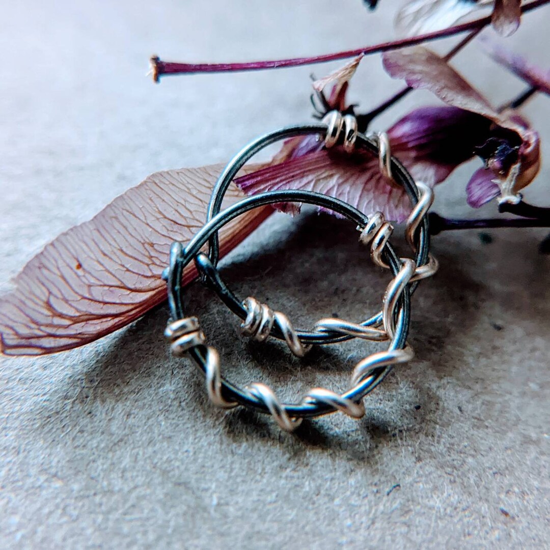 22g Vine Hoops, Niobium or Titanium Hoop With Silver, Copper or Gold ...