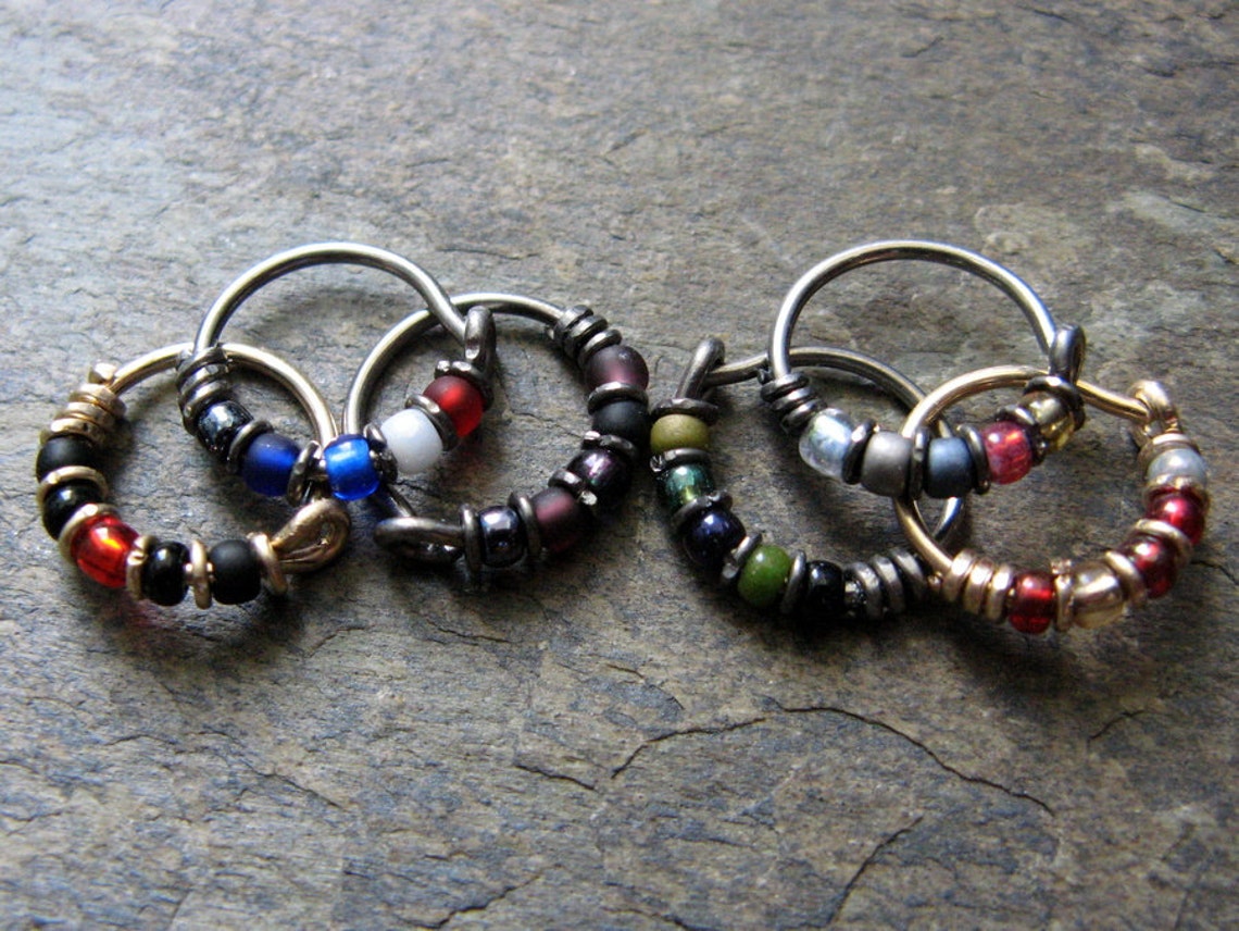 Captain America Hoop-- Superhero Nose Ring or Hoop Earring-- Handmade ...