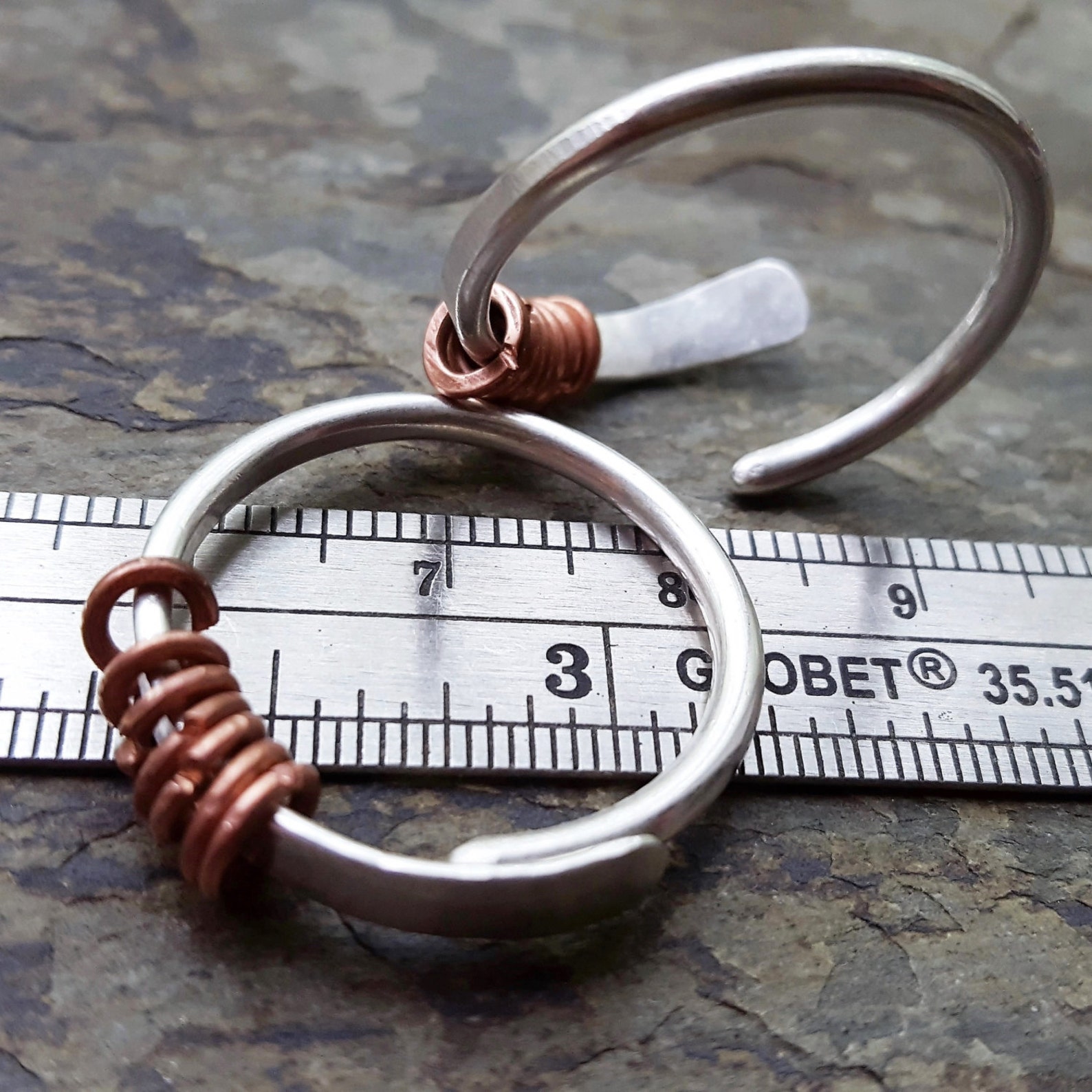 12g Beringed Hoops-- Gauged Hoop Earrings-- Handmade by Thebeadedlily ...