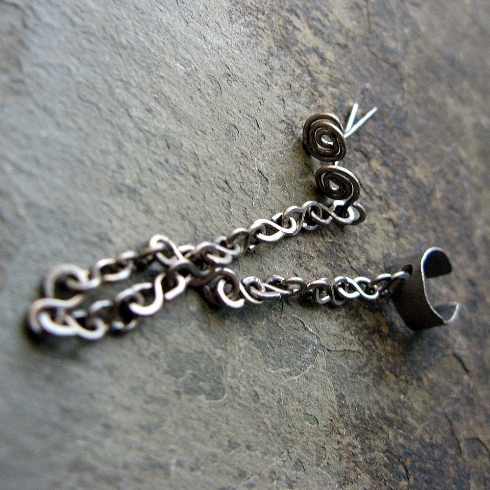 Minimalist Helix Set Helix Cuff Set Earring Cuff Set Cuff | Etsy