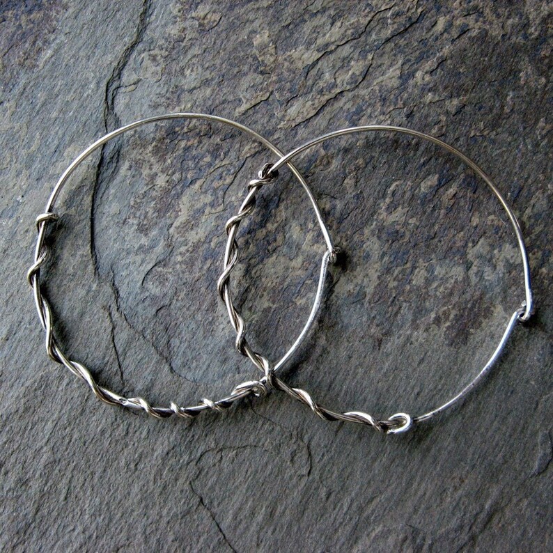 2" Choose Your Metal Large Hoop Earrings Sterling Silver Hoops Sterling ...