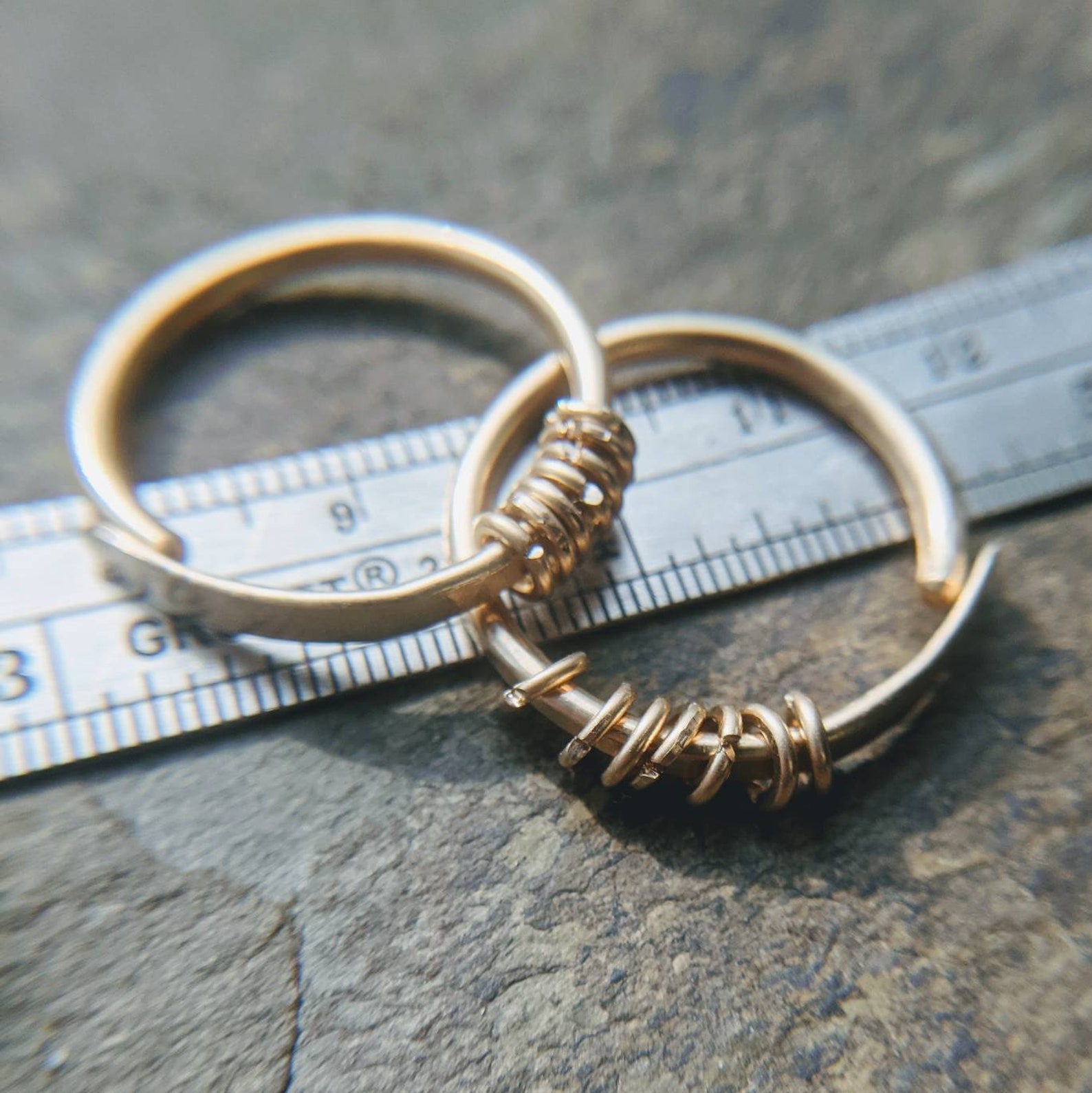 12g Beringed Hoops-- Gauged Hoop Earrings-- Handmade by Thebeadedlily ...