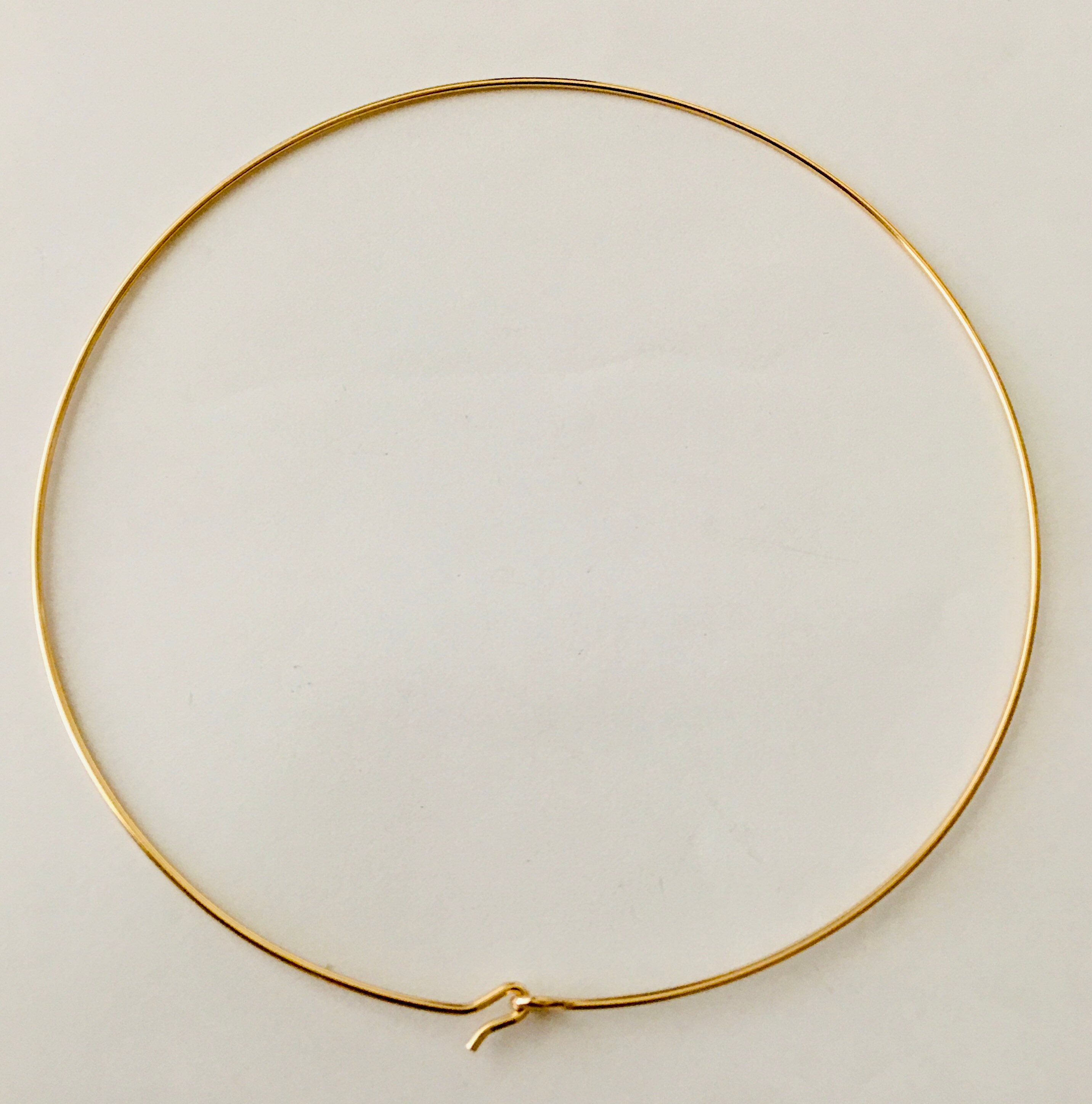 14k Yellow Gold Filled Wire Choker Hoop Necklace With 14 Gauge , 16 ...
