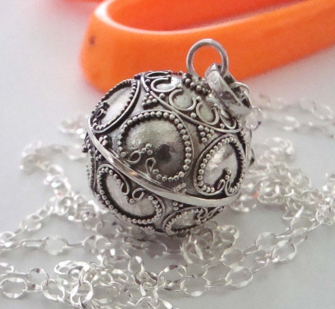 20mm Sterling Silver Angel Caller, Guardian Bell Bola Harmony Ball W ...