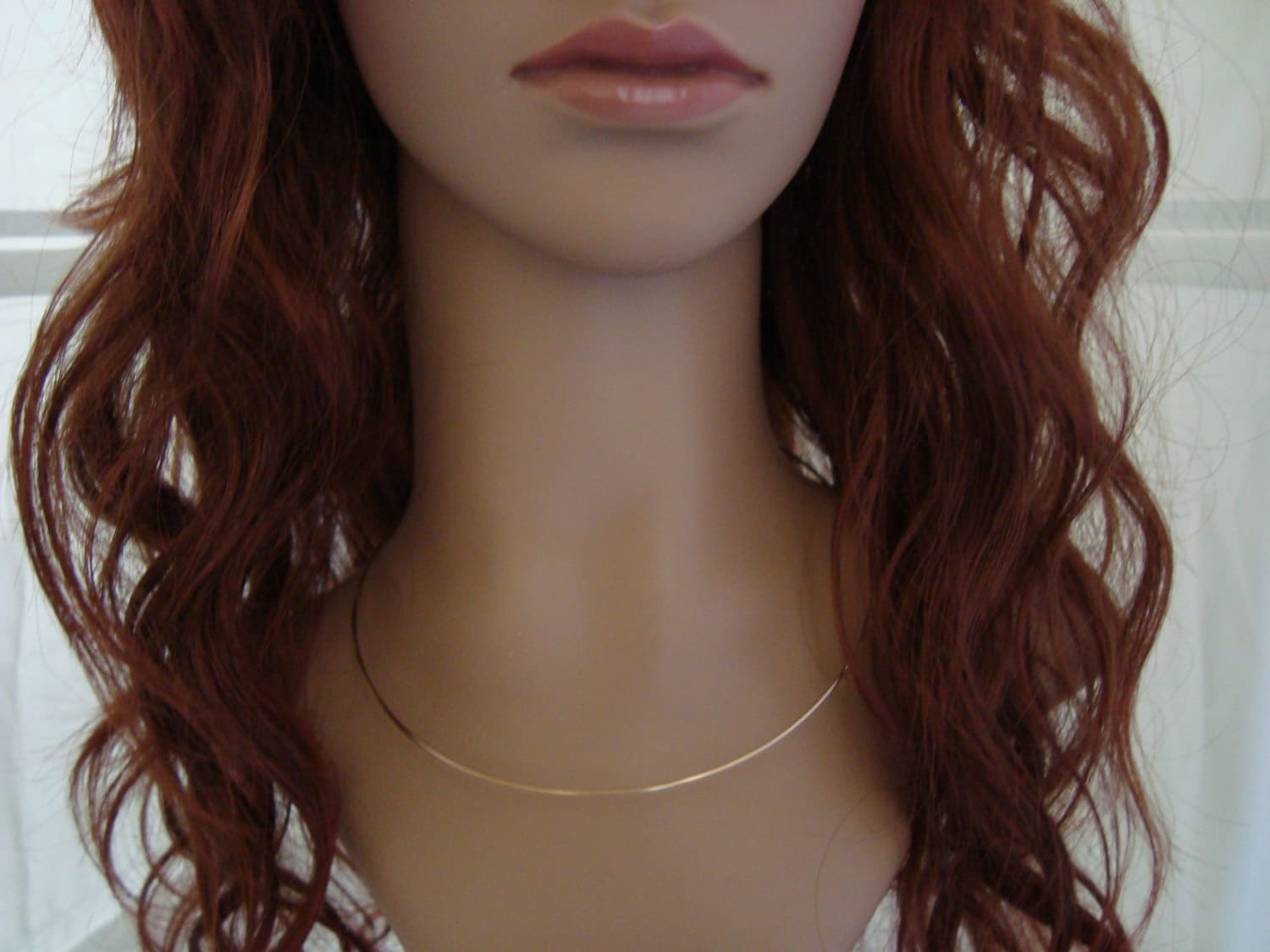 14k Yellow Gold Filled Wire Choker Hoop Necklace With 14 Gauge , 16 ...