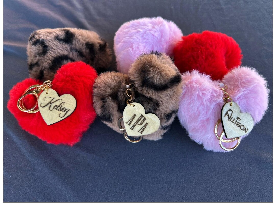 Heart Keychain, Valentines Keychain, Plush Keyring, Plush Keychain ...