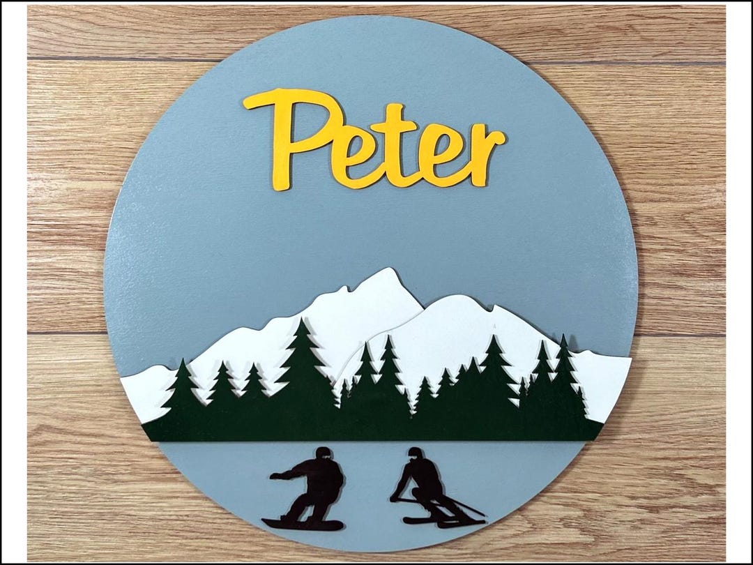 Round Name Signs, Mountain Nursery Name Sign, Nursery Name Sign, Wood ...