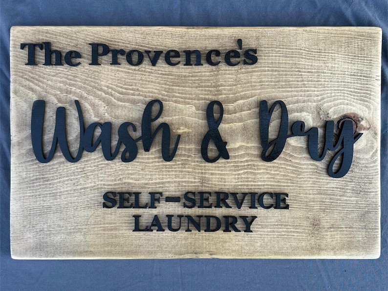 Personalized Laundry Sign, Laundry Room Decor, Custom Wooden Sign ...