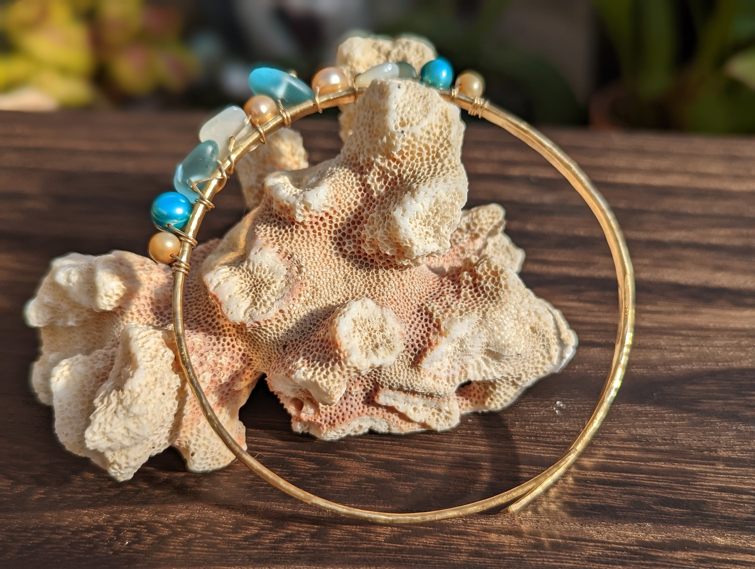 Sea Glass Arm Cuff ~ Mermaid Armband ~ Choose Your Color WIRE & SIZE - Etsy