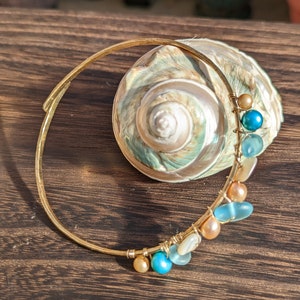 Sea Glass Arm Cuff ~ Mermaid Armband ~ Choose Your Color WIRE & SIZE - Etsy