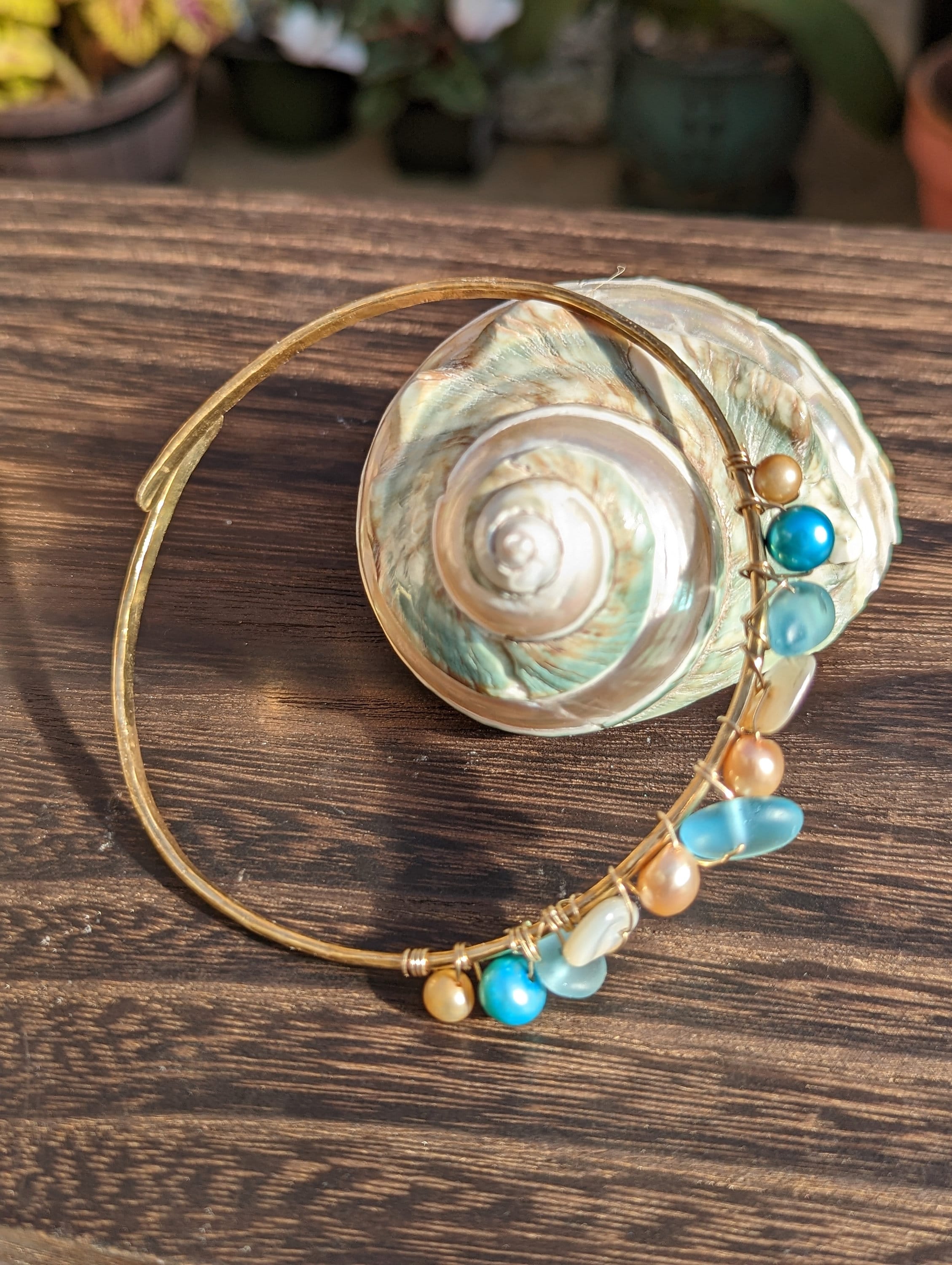 Sea Glass Arm Cuff ~ Mermaid Armband ~ Choose Your Color WIRE & SIZE - Etsy
