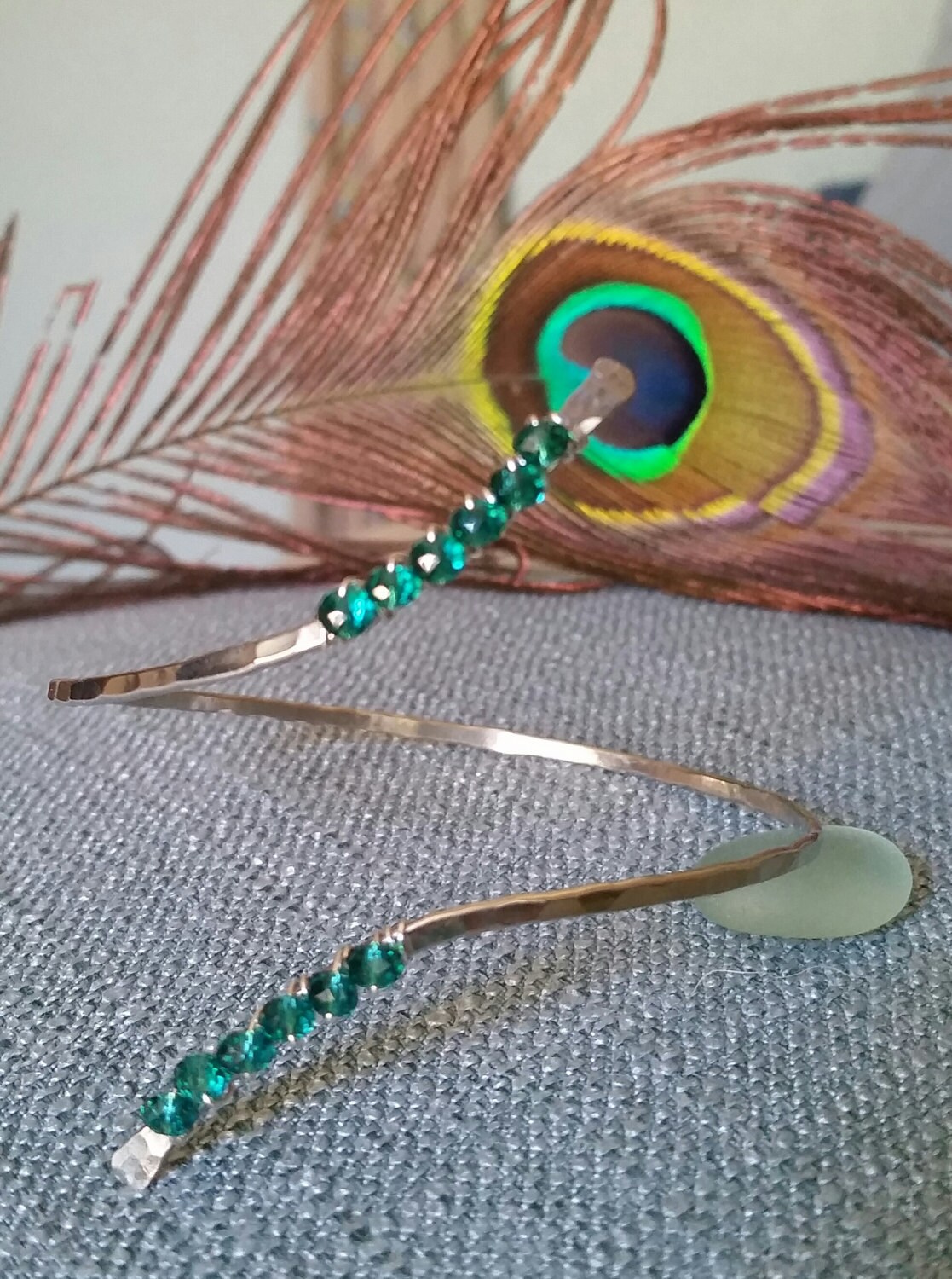 Upper Arm Cuff Custom Color Wire and Beads | Etsy