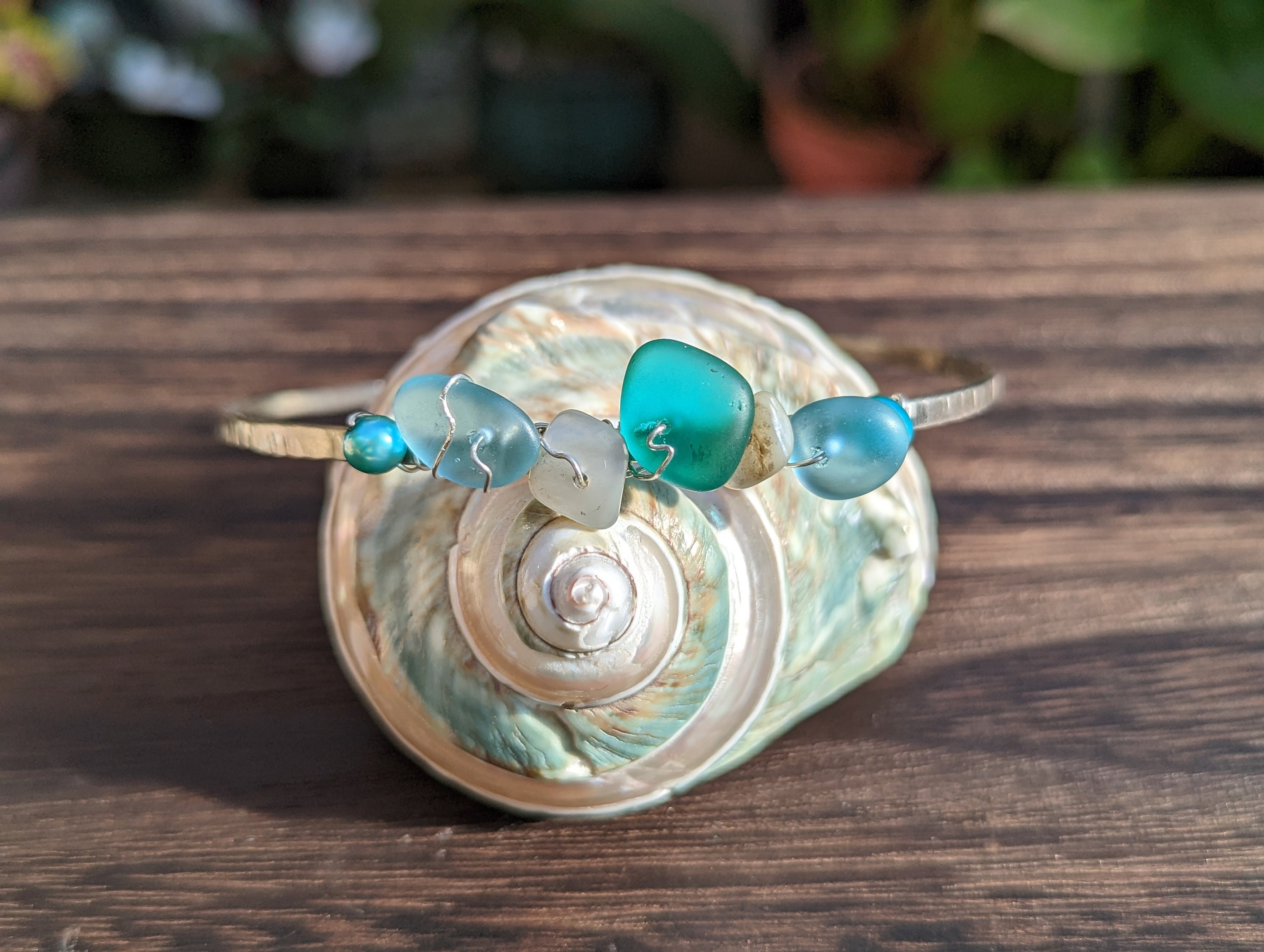 Sea Glass Arm Cuff ~ Mermaid Armband ~ Choose Your Color WIRE & SIZE - Etsy