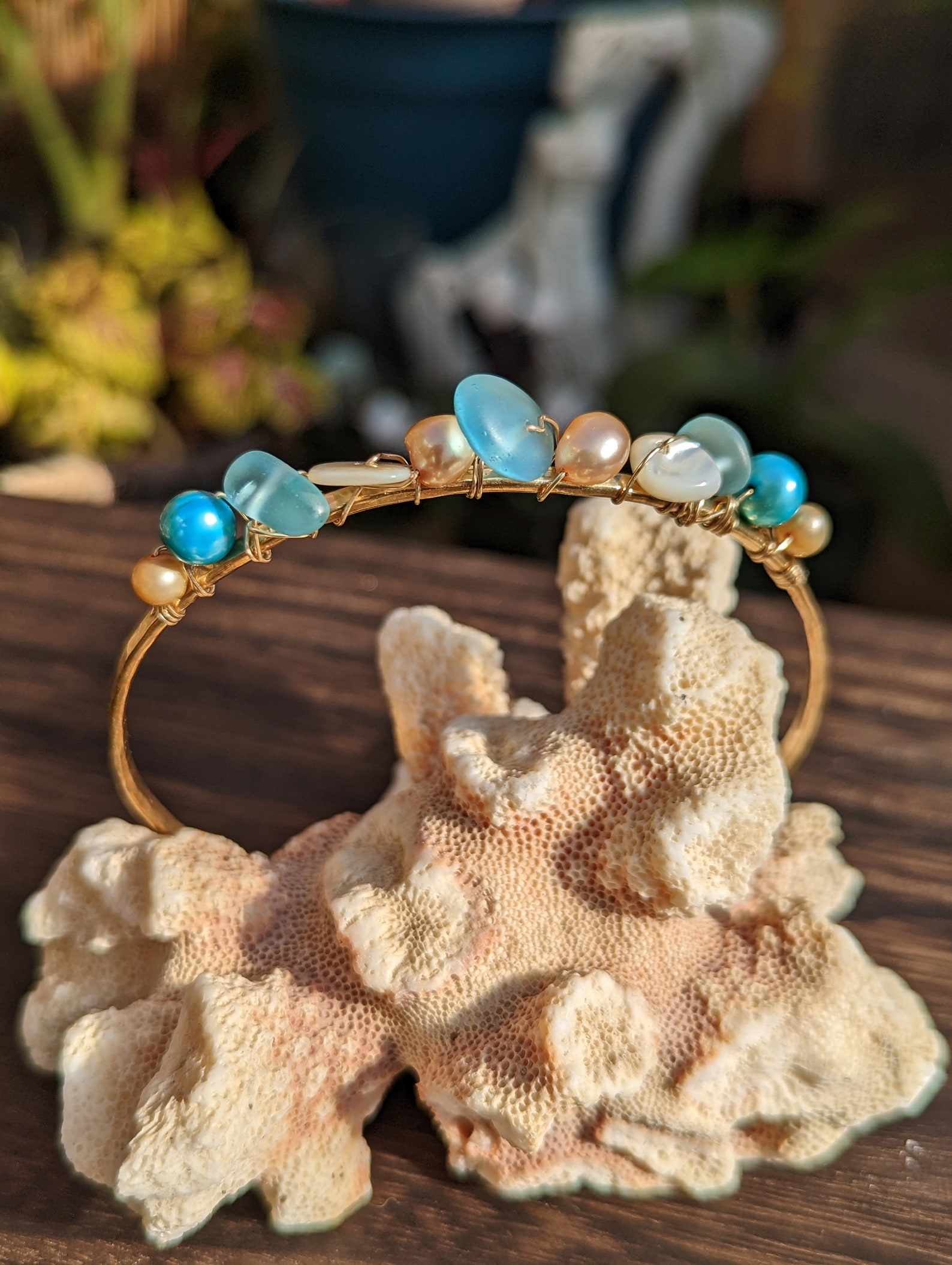 Sea Glass Arm Cuff ~ Mermaid Armband ~ Choose Your Color WIRE & SIZE - Etsy