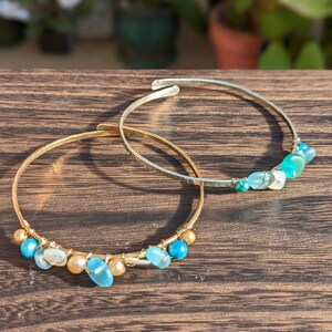 Sea Glass Arm Cuff ~ Mermaid Armband ~ Choose Your Color WIRE & SIZE - Etsy