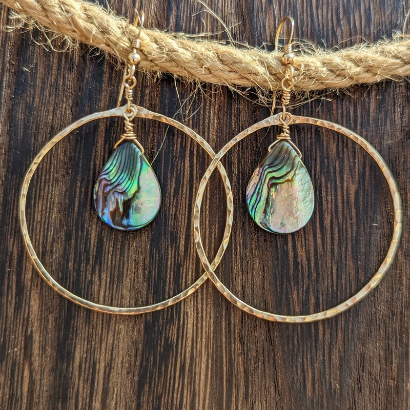 Abalone Earrings - Etsy