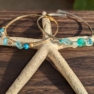 Sea Glass Arm Cuff ~ Mermaid Armband ~ Choose Your Color WIRE & SIZE - Etsy