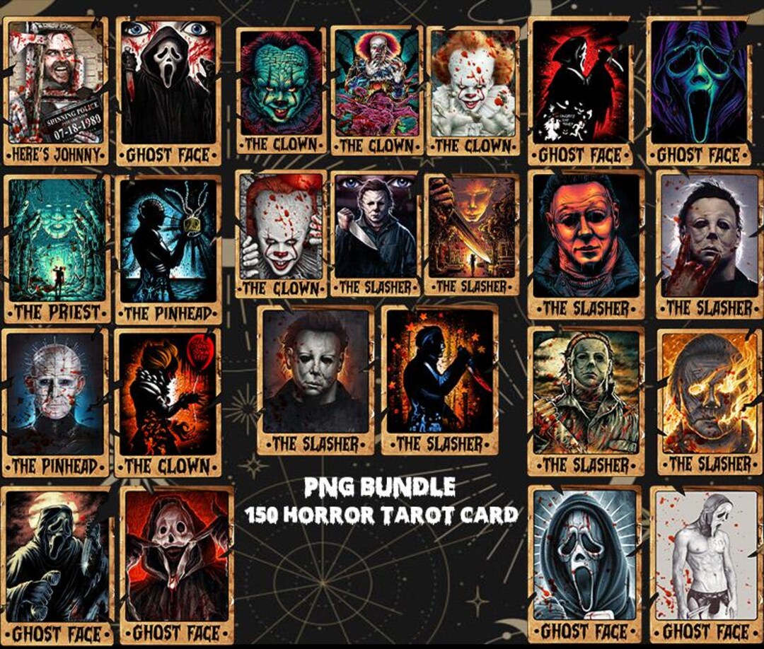 150 Horror Tarot Card Png Bundle, Tarot Card Png Bundle, Halloween ...