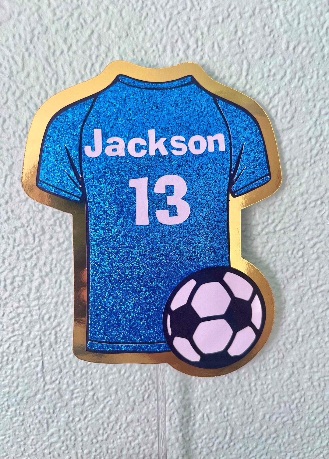 Personalised Football Shirt Cake Topper: Glitter Birthday Party Decor ...