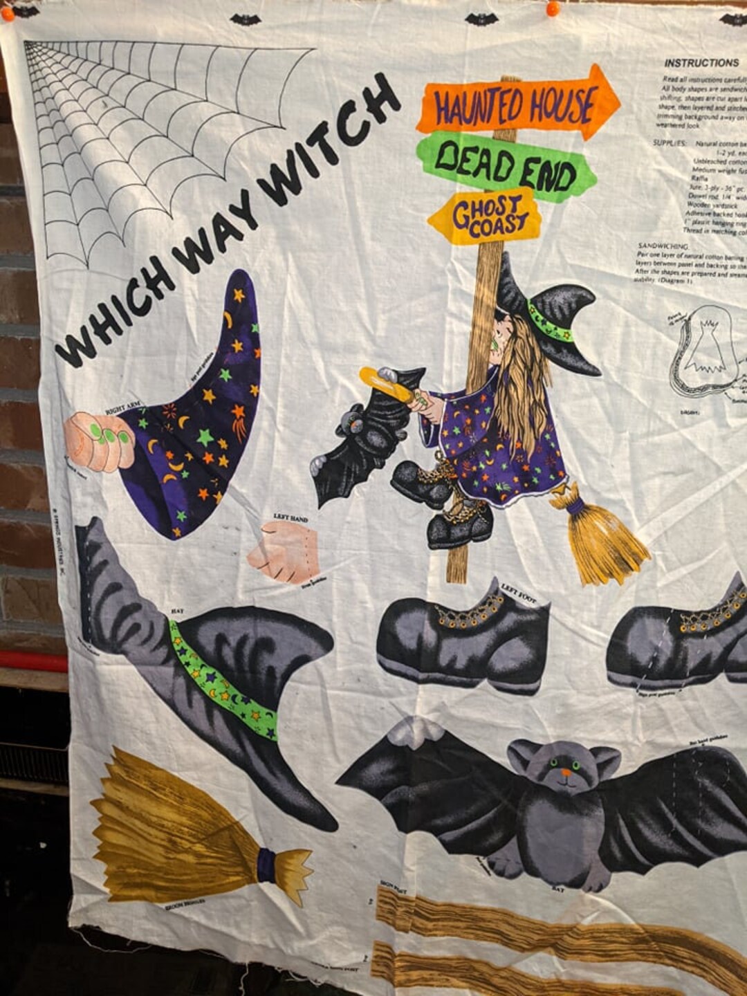 Which Way Witch Cotton Fabric Panel - Etsy
