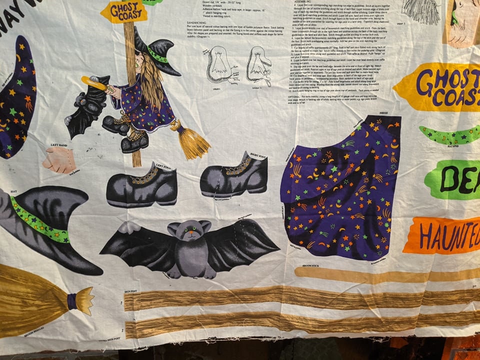 Which Way Witch Cotton Fabric Panel - Etsy