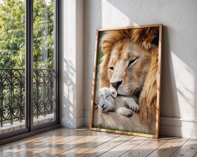 Lion and Lamb Wall Art Print | Christian Home Decor | Lion of Judah ...