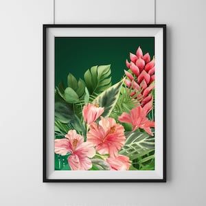Tropical Digital Print, Jungle Digital Print, Digital Print, Home Decor ...