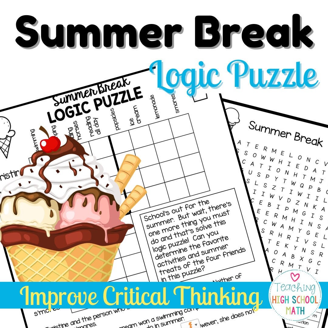 Summer Logic Puzzle Word Search Printable Party Game - Etsy