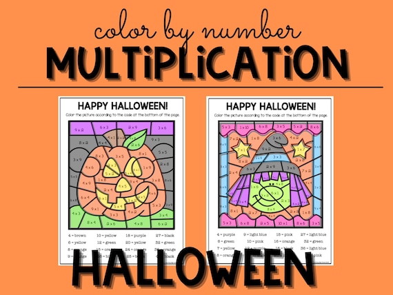Halloween Multiplication Color by Number - Etsy