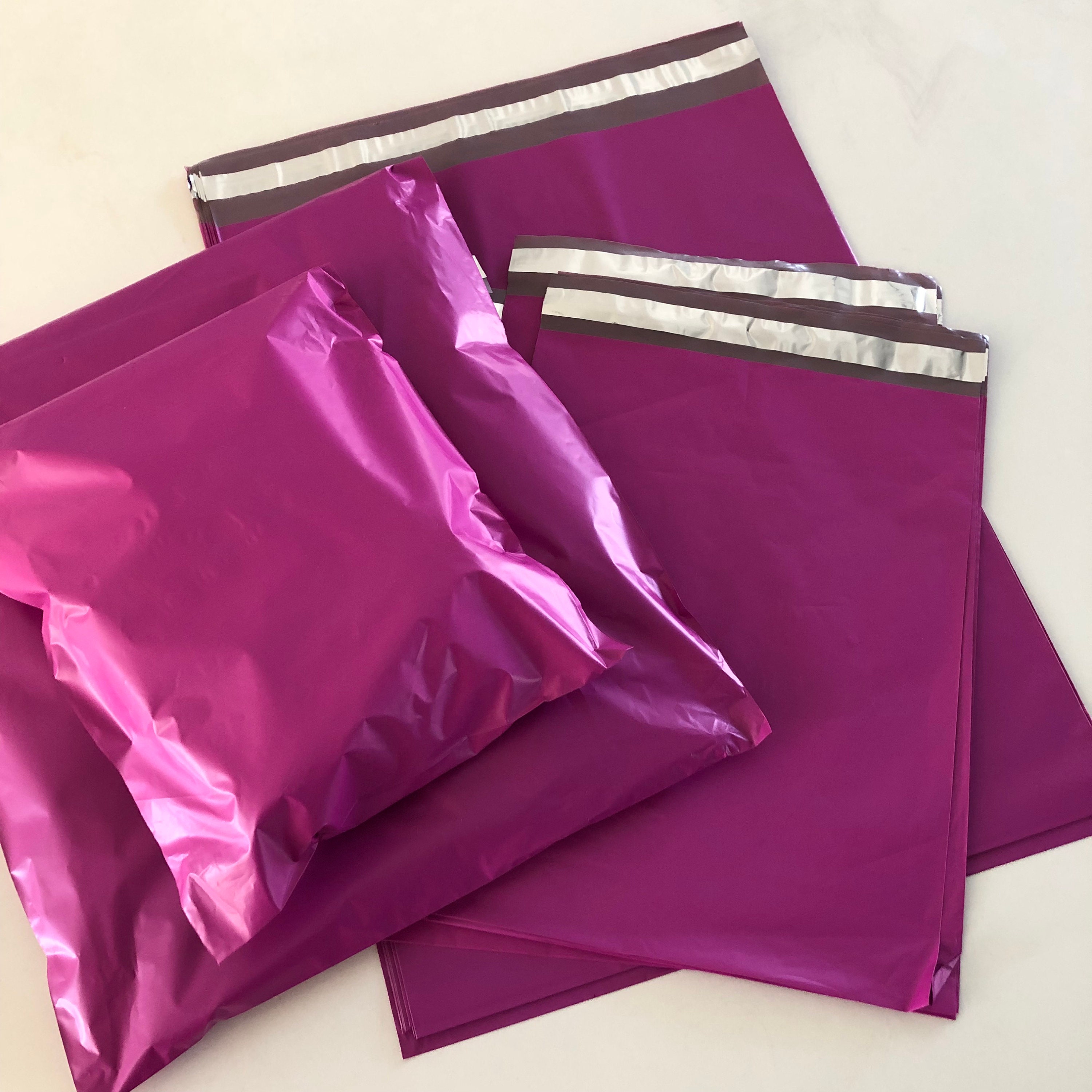 10 Assorted 10x13, 14x19 Hot Pink/fuschia Poly Mailer, Water Resistant ...