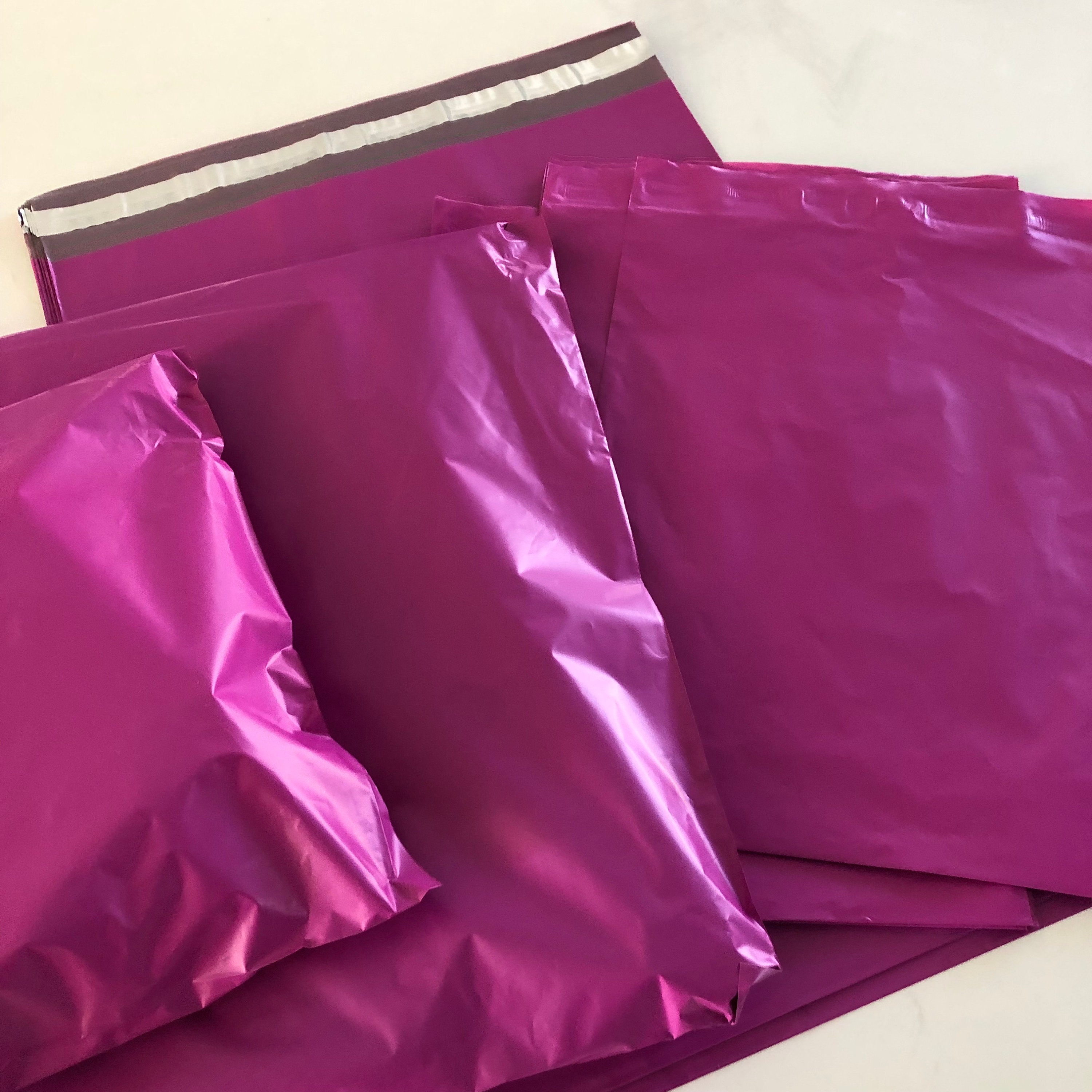 10 Assorted 10x13, 14x19 Hot Pink/fuschia Poly Mailer, Water Resistant ...