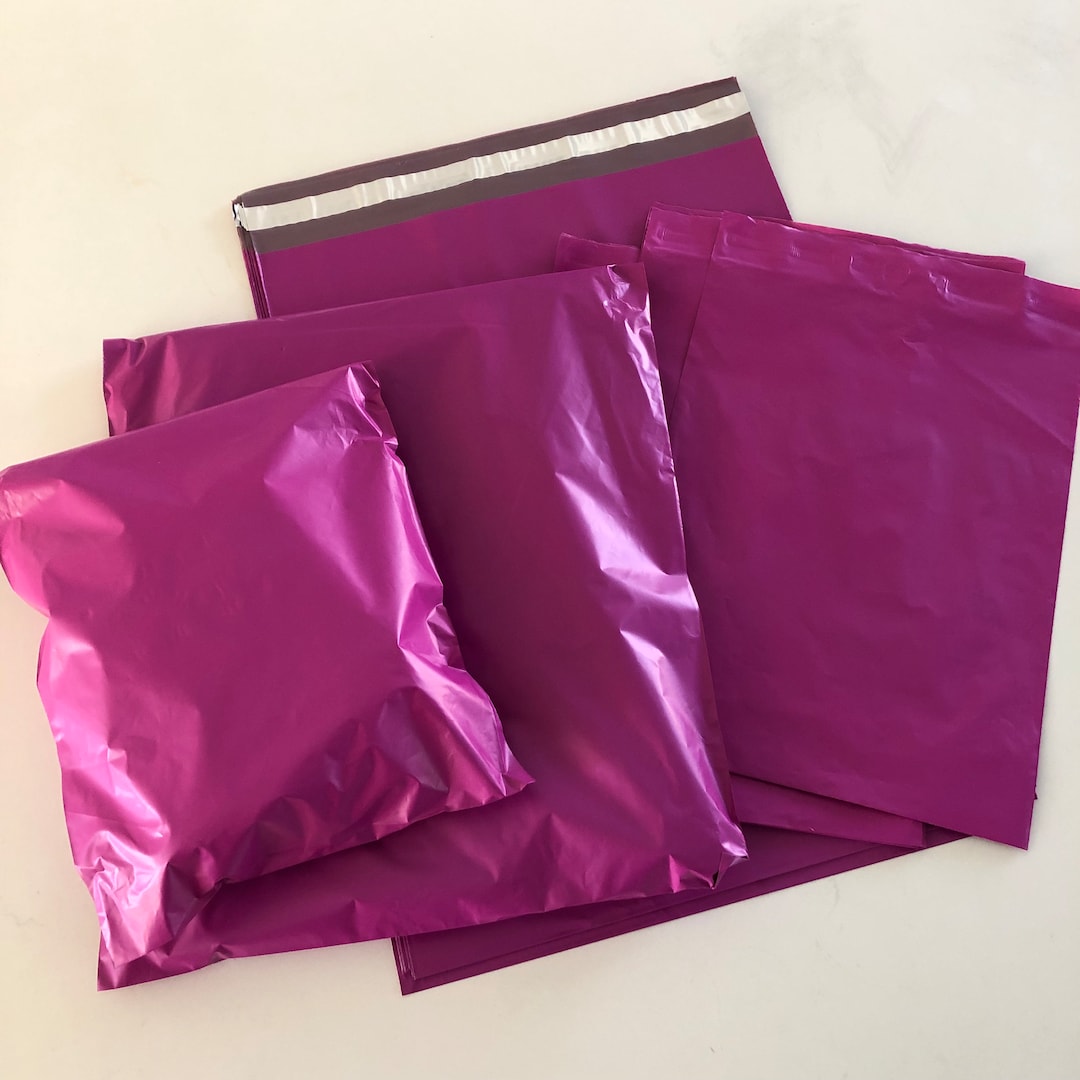 10 Assorted 10x13, 14x19 Hot Pink/fuschia Poly Mailer, Water Resistant ...