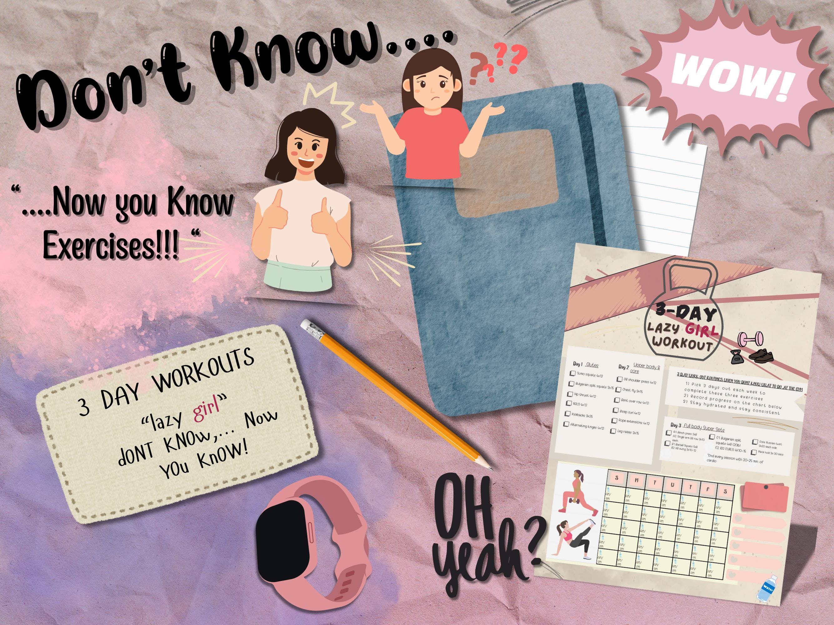 Lazy, Girl, Workouts, Exercise, Printables, Training, Health, Fitness ...