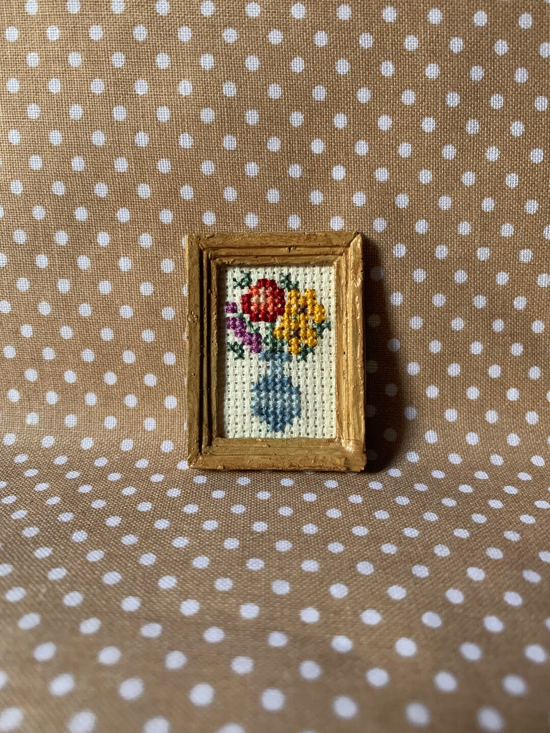 1:12 Scale Miniature Cross Stitch of Flowers in a Vase - Etsy