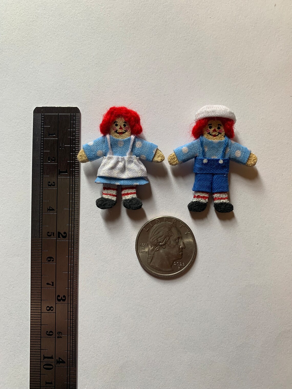 1:12 Scale Miniature Raggedy Ann and Andy Dolls - Etsy
