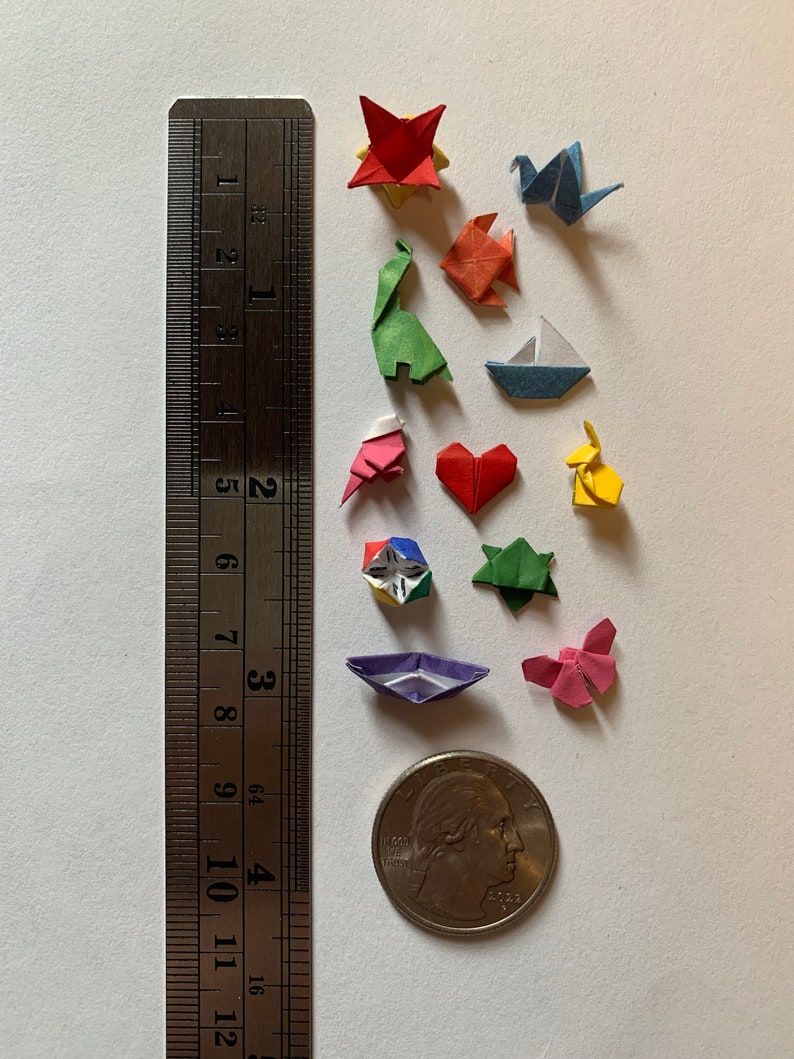 Twelve 1:12 Scale Assorted Miniature Origami - Etsy